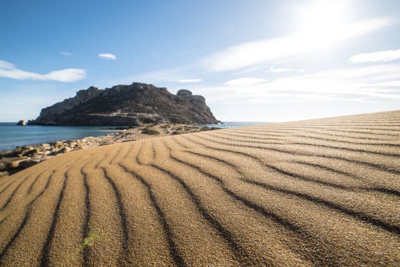 Small dunes on the beach stock image. Image of blue - 208946181