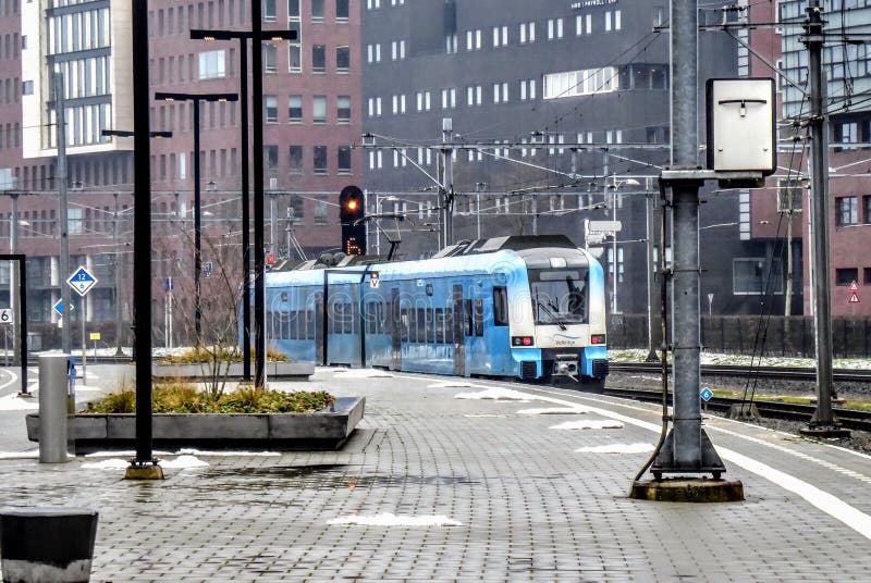 Dutch Train Signs and Lights, Urban. Stock Photo - Image of scene ...