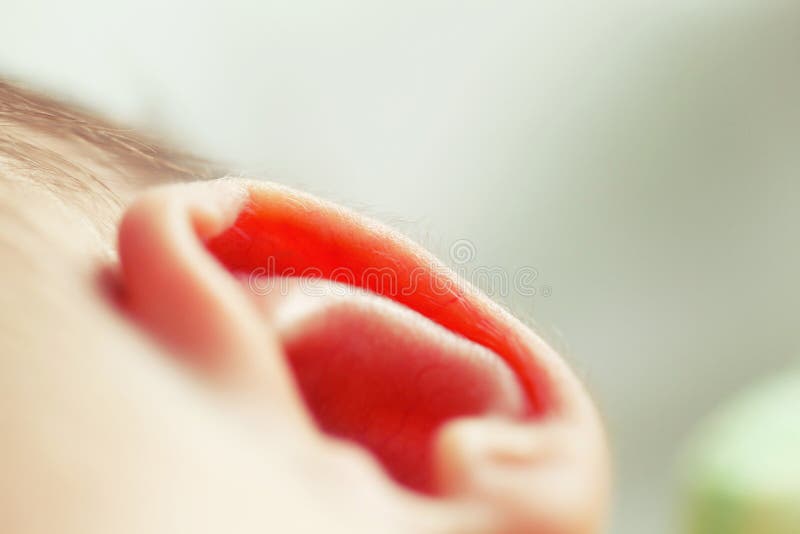 Small Ear and the Hair of Newborn Stock Photo - Image of baby, babies ...