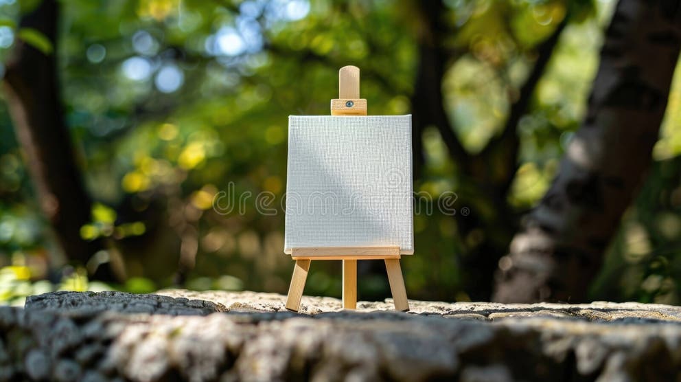 A Small Easel with a Blank Canvas Ready for Art Creation Stock Photo ...