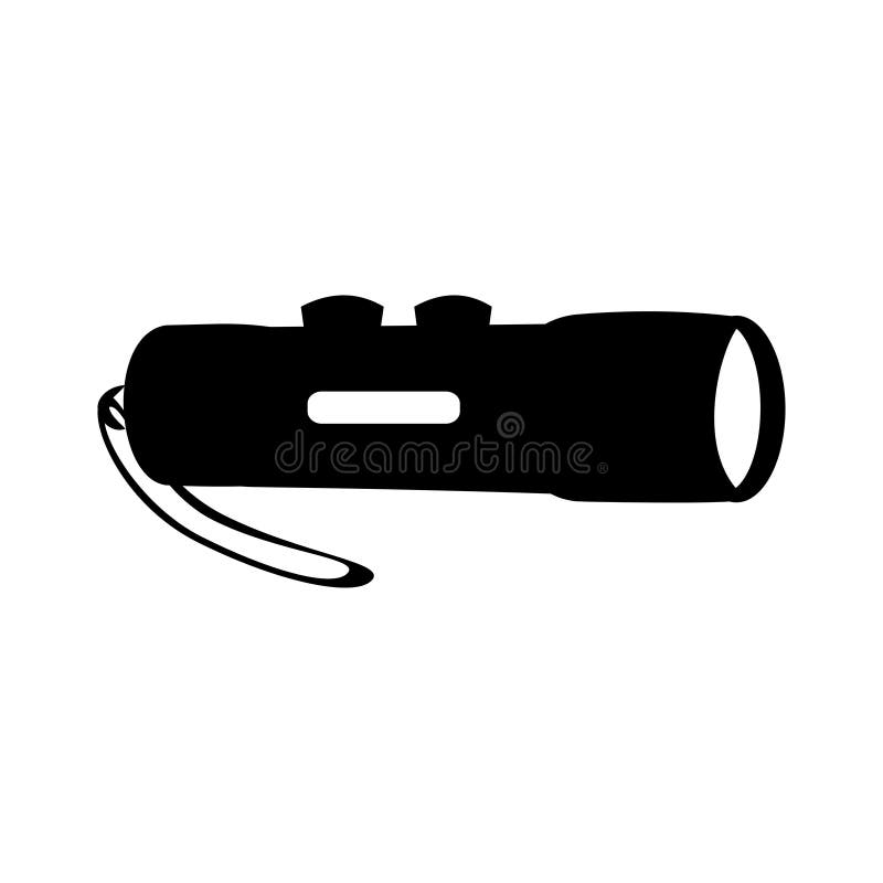 Small Electrical Pocket Flashlight with Two Buttons Simple Icon ...
