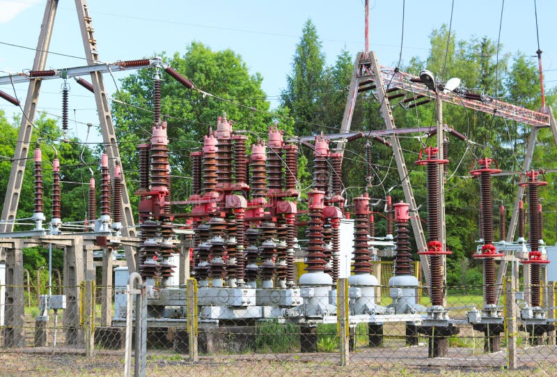A Small Electrical Transformer Station in the Open Air. Ceramic ...