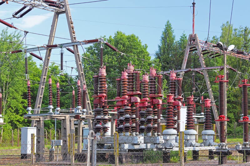 A Small Electrical Transformer Station in the Open Air. Ceramic ...