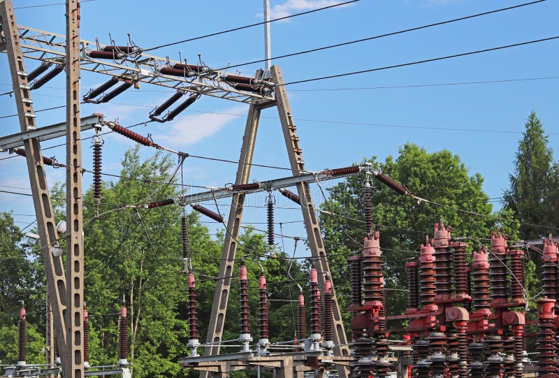 A Small Electrical Transformer Station in the Open Air. Ceramic ...
