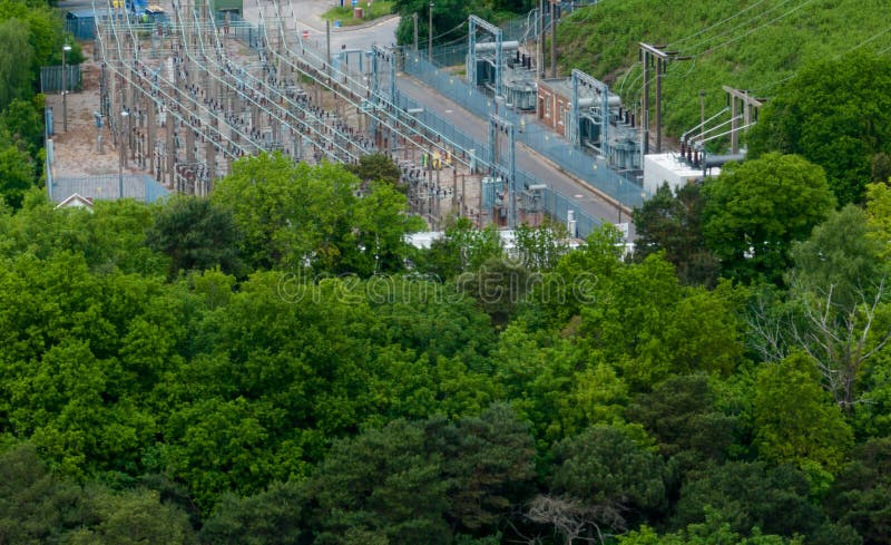 A Small Electricity Substation in the UK Set Amongst Trees Stock Photo ...