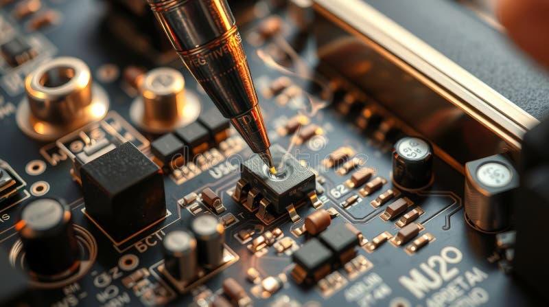 Small Electronic Component on Circuit Board High-Tech Precision Stock ...