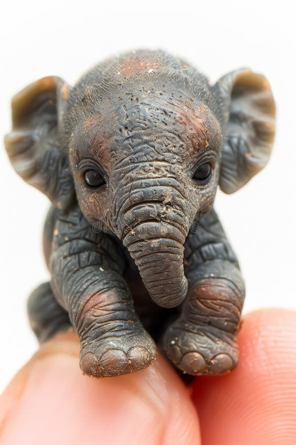 Small Elephant is Sitting on a Hand Stock Photo - Image of decoration ...