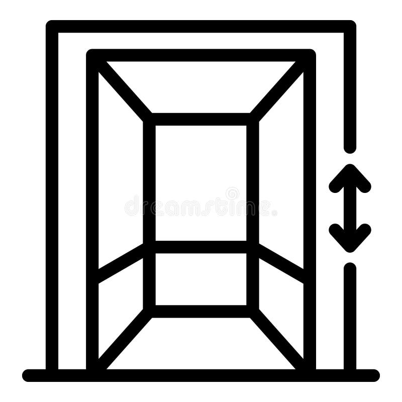 Small Elevator with Arrows Icon, Outline Style Stock Vector ...