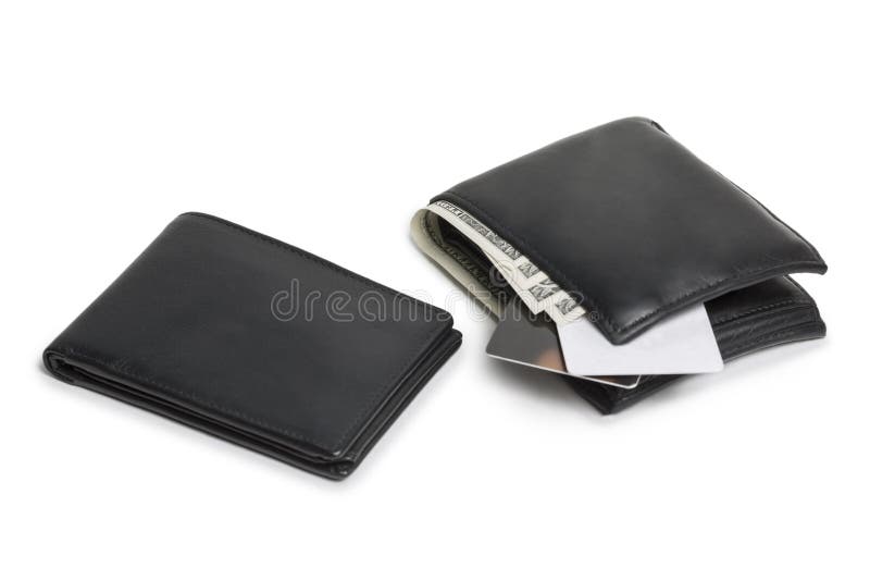 Small Empty and Big Full Wallet with Money Stock Image - Image of cash ...