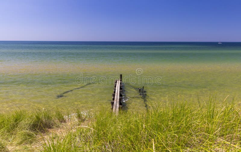 Small Empty Boating Dock at Lake Michigan Shore Stock Image - Image of ...