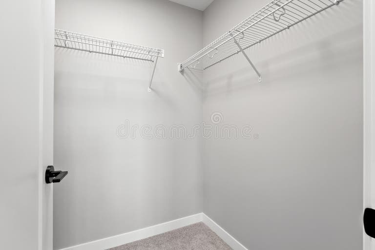 Small, Empty Closet with a White Rack Stock Image - Image of home ...