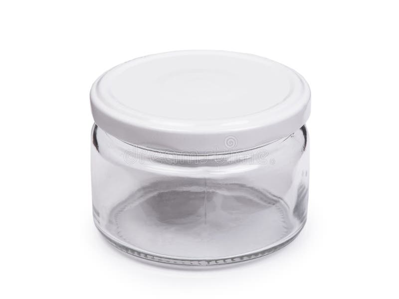 Two Small Empty Glass Jars Isolated Stock Photo - Image of container ...