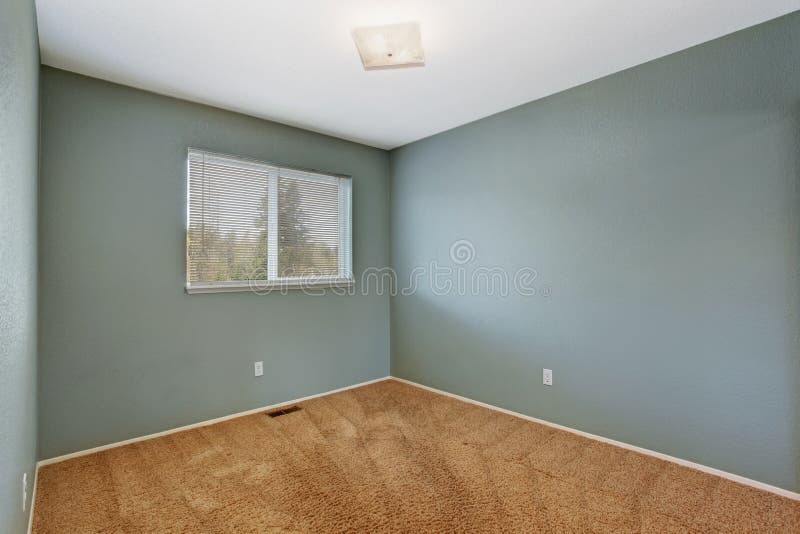 Small Empty Room in Aqua Color Stock Image - Image of interior, simple ...