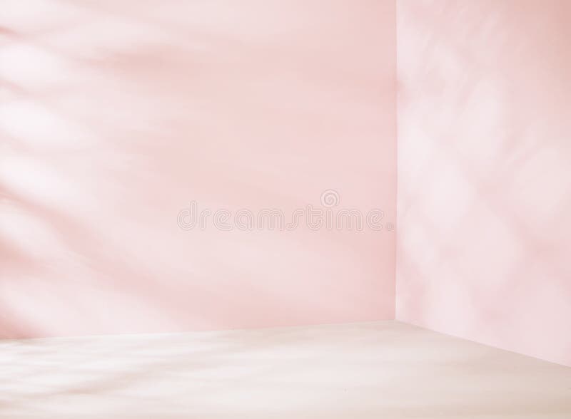 Wall Mock Up in Empty Interior Background, Room with Pastel Peach Color ...