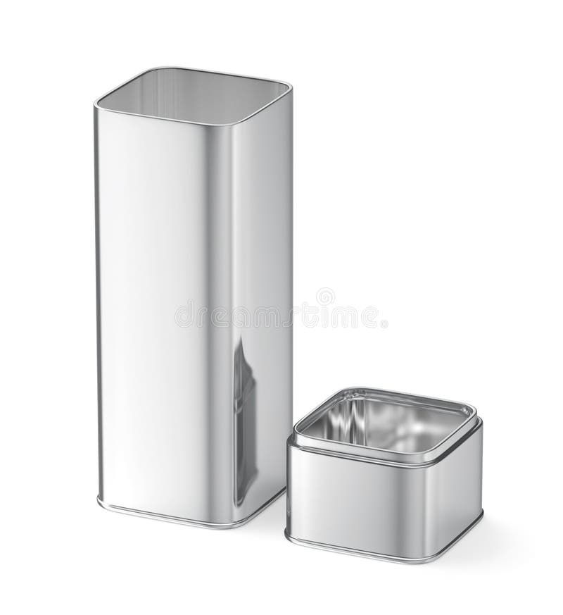 Small Empty Shiny Metal Box with a Lid Stock Illustration ...
