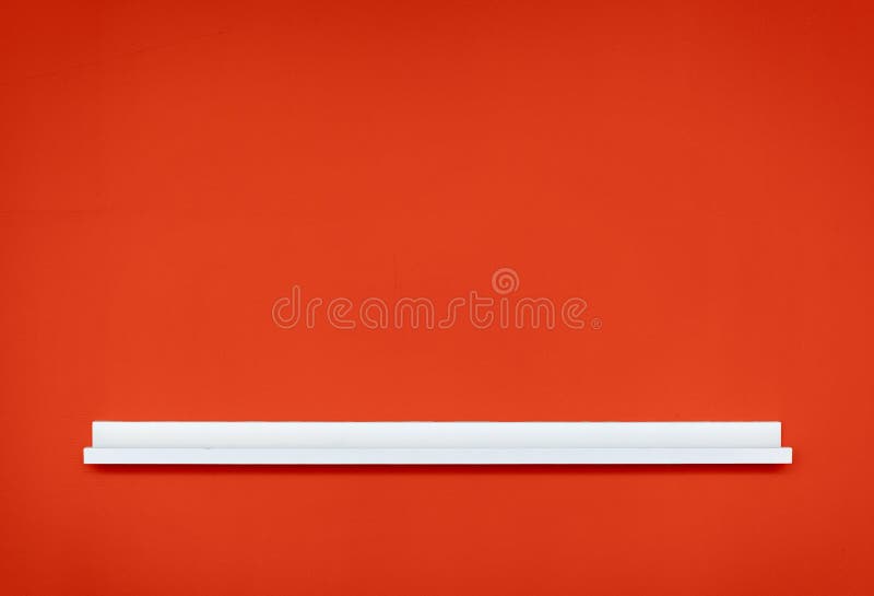 Small Empty White Shelf on Wall. Stock Image - Image of indoor, storage ...