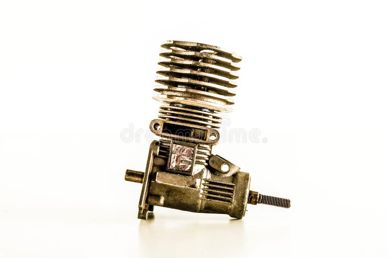 A Small Engine is Sitting on a White Background Stock Photo - Image of ...