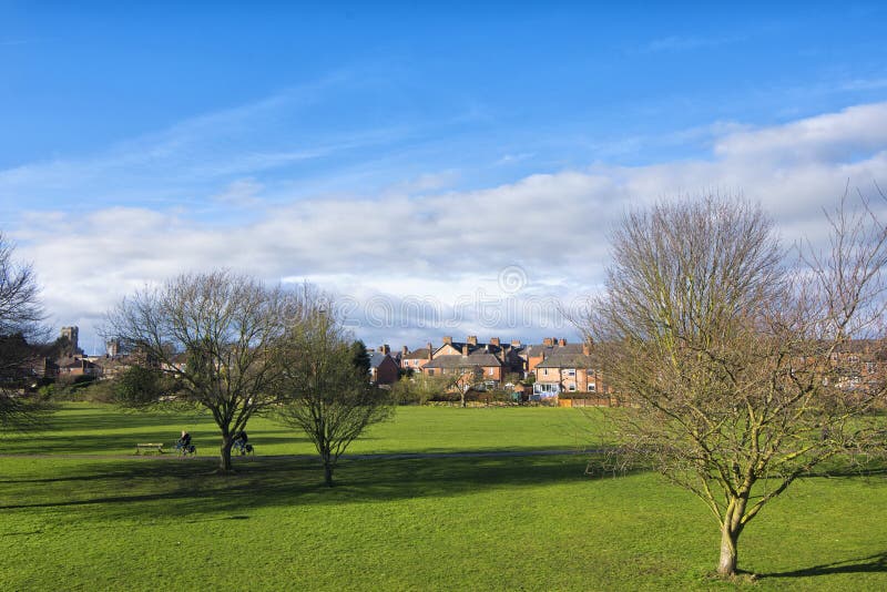 Small English town stock image. Image of winter, fields - 87377985
