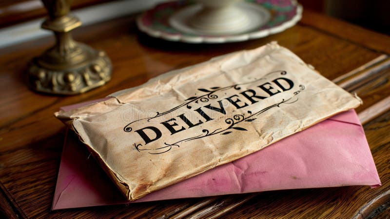 DELIVERED Text on Green Grungy Round Rubber Stamp Stock Illustration ...