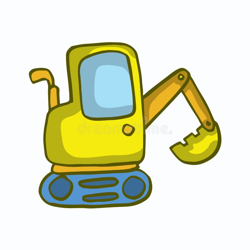 Small Excavator Cartoon Design for Kids Stock Vector - Illustration of ...