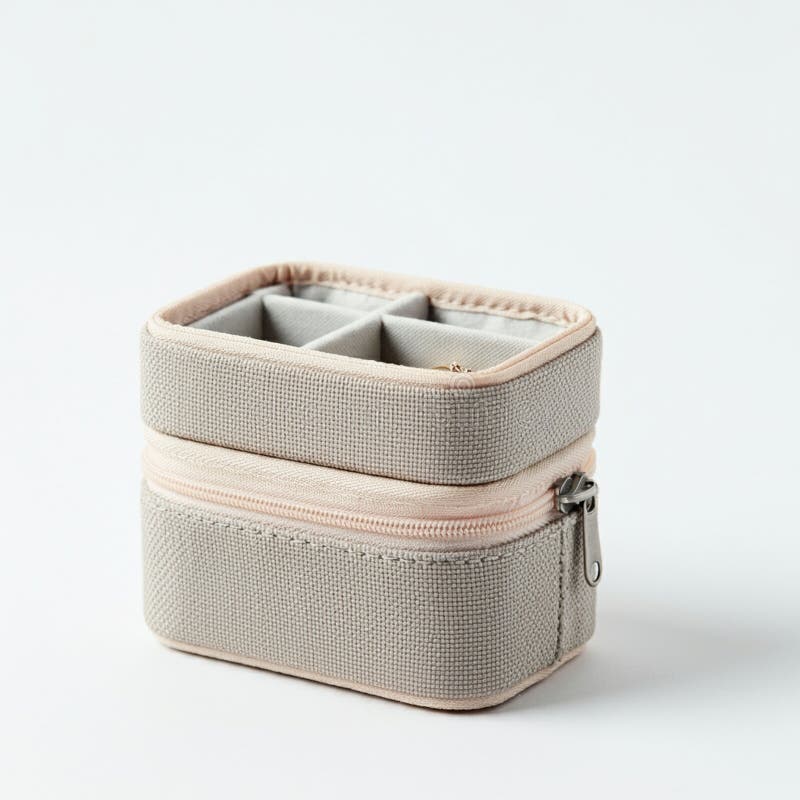Small Fabric Storage Box with a Rectangular Shape, Featuring a Light ...