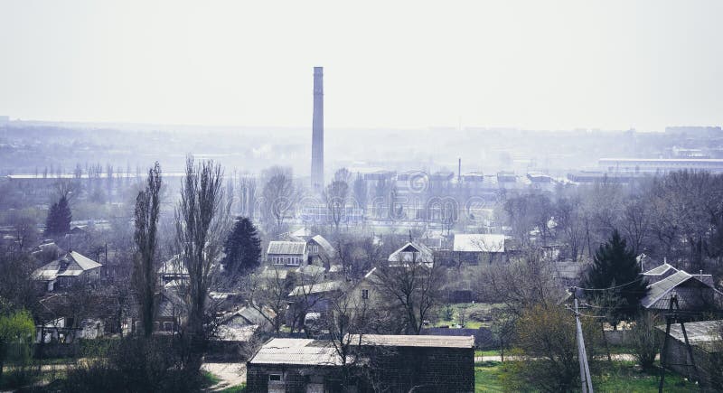 An Old Small Factory Plant Manufactory Works Building in Sepia Colour ...