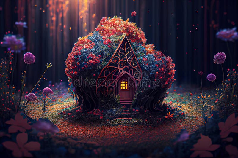 Small Fairy Tale House in Magic Forest. AI Generated Stock Illustration ... Small Fairy Tale House in Magic Forest. AI Generated Stock Illustration ...