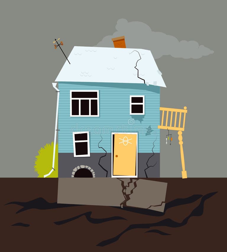 Collapsing House Structure Stock Illustrations – 67 Collapsing House ...