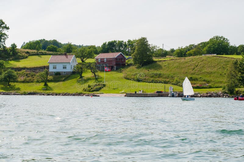 Small farm by the sea.. stock photo. Image of island - 317096190