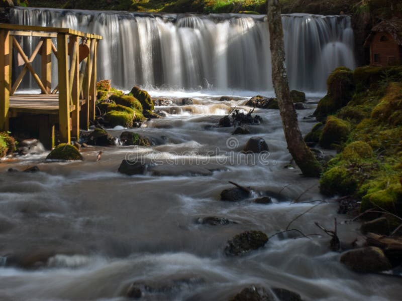 Small and Fast River, Sunny Spring Day, Slow Exposure Stock Photo ...