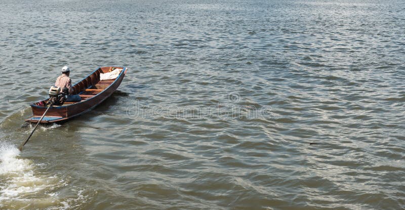 Small Fast Wooden Boat on a River Editorial Image - Image of metallic ...