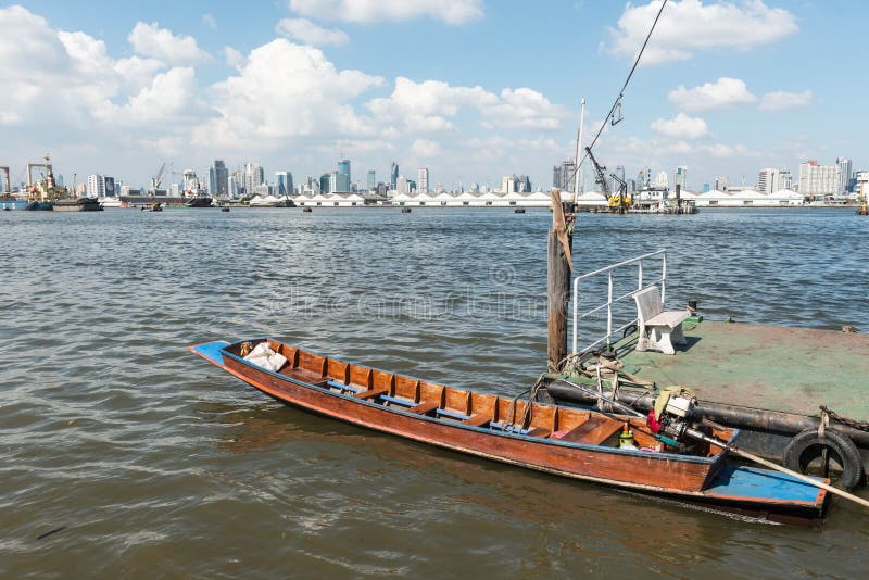 Small Fast Wooden Boat on a River Stock Image - Image of boat, harbor ...