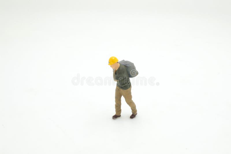 A Small Figure of a Man Digging Concrete Road Stock Photo - Image of ...