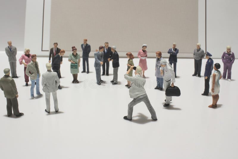 Small Figures of Business Meeting Stock Image - Image of still, small ...