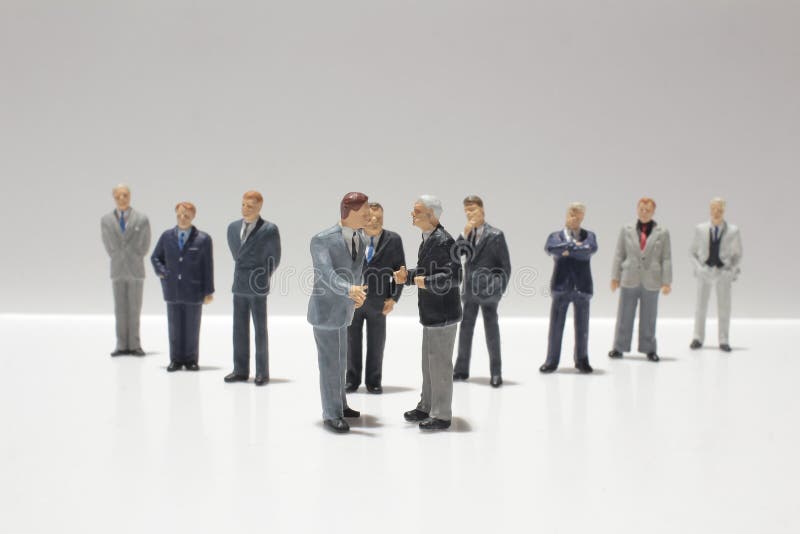 Small Figures of Business Meeting Stock Photo - Image of share, success ...