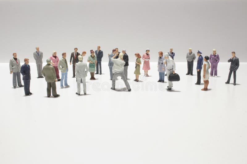 Small Figures of Business Meeting Stock Image - Image of group ...
