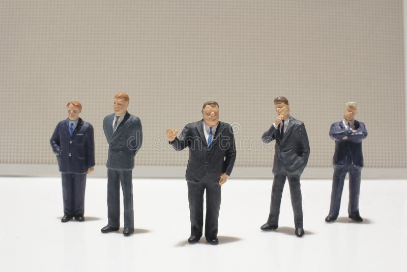 Small Figures of Business Meeting Stock Photo - Image of accounting ...