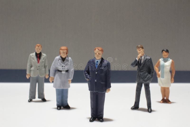 Small Figures of Business Meeting Stock Photo - Image of economy ...