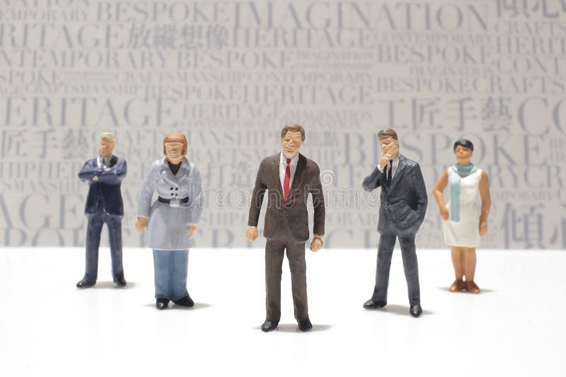 Small Figures of Business Meeting Stock Photo - Image of close, group ...
