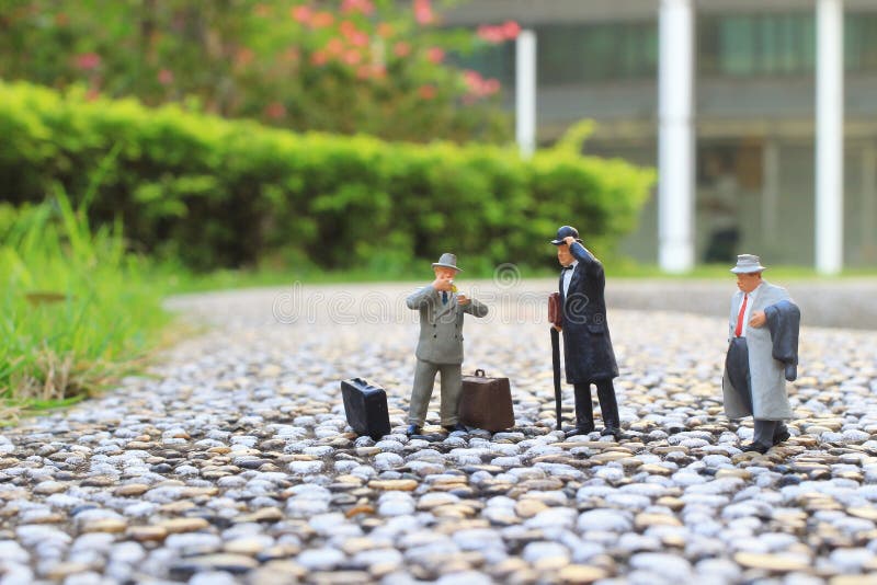 A Small Figures Business Men Stand on Stock Photo - Image of copy ...