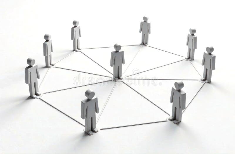 Small Figures Connected with Lines Illustrate a Concept of Networking ...