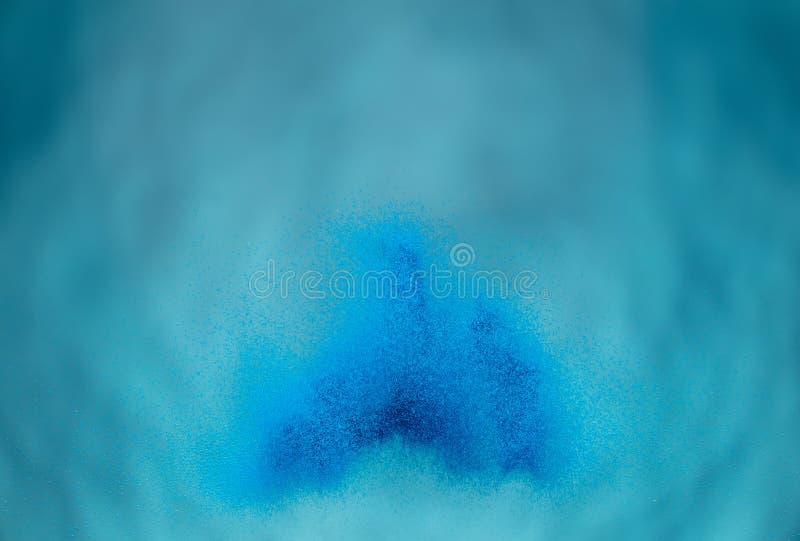 Small Fine Size Sand Flying Explosion, Blue Ocean Wave Explode ...
