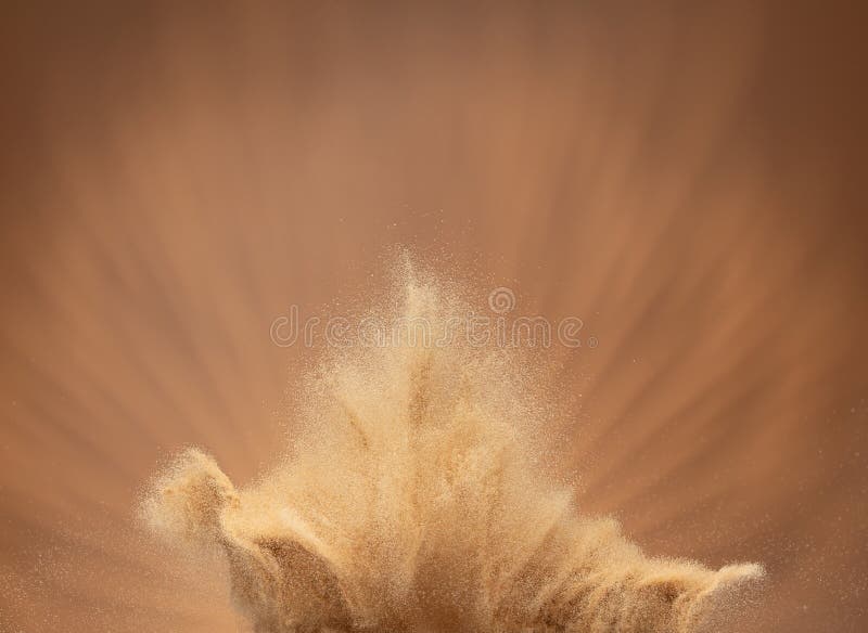 Small Fine Size Sand Flying Explosion, Golden Grain Wave Explode ...