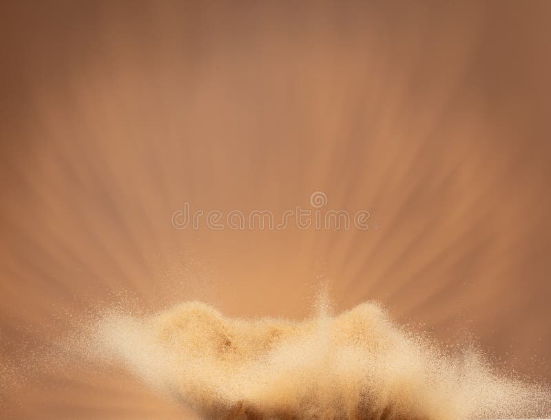 Small Fine Size Sand Flying Explosion, Golden Grain Wave Explode ...