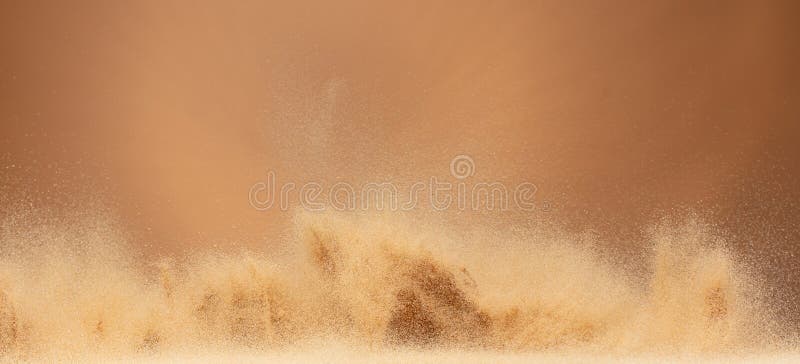 Small Fine Size Sand Flying Explosion, Golden Grain Wave Explode ...