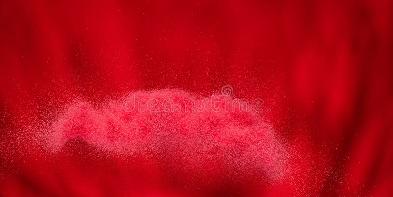 Small Fine Size Sand Flying Explosion, Red Hot Wave Explode, Abstract ...