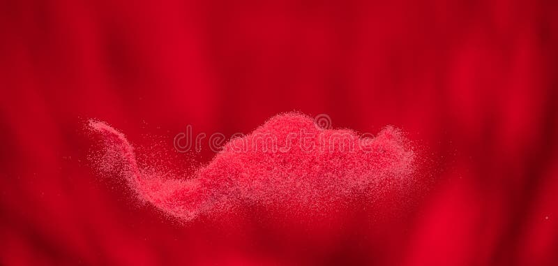 Small Fine Size Sand Flying Explosion, Red Hot Wave Explode, Abstract ...