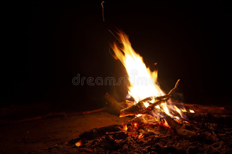 A small fire is burning stock photo. Image of small - 262472624