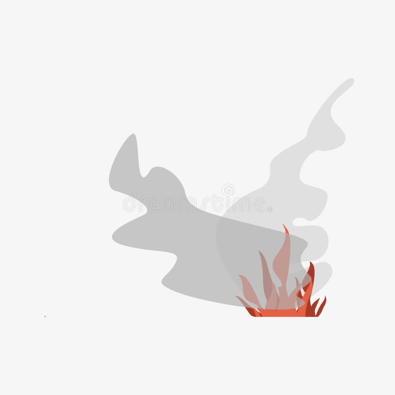 Small Fire with Smoke in Flat Vector Illustration Symbolizing Danger ...