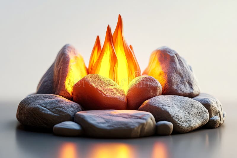 Small Fire is Lit in the Middle of a Pile of Rocks Stock Image - Image ...